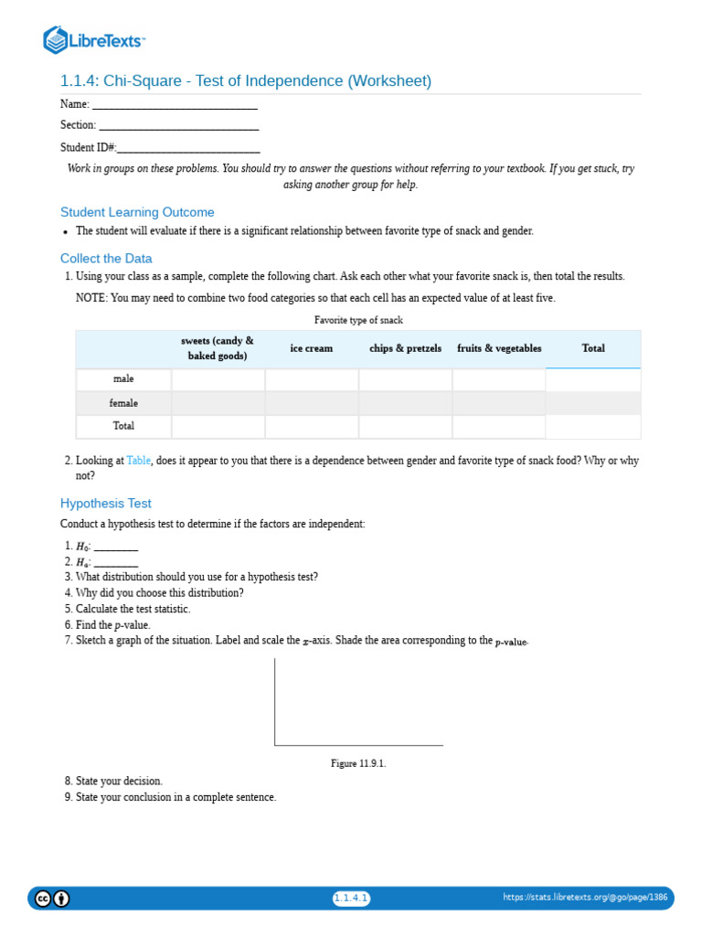 1.1.04 Chi-Square - Test of Independence (Worksheet) | PDF | Chi ...