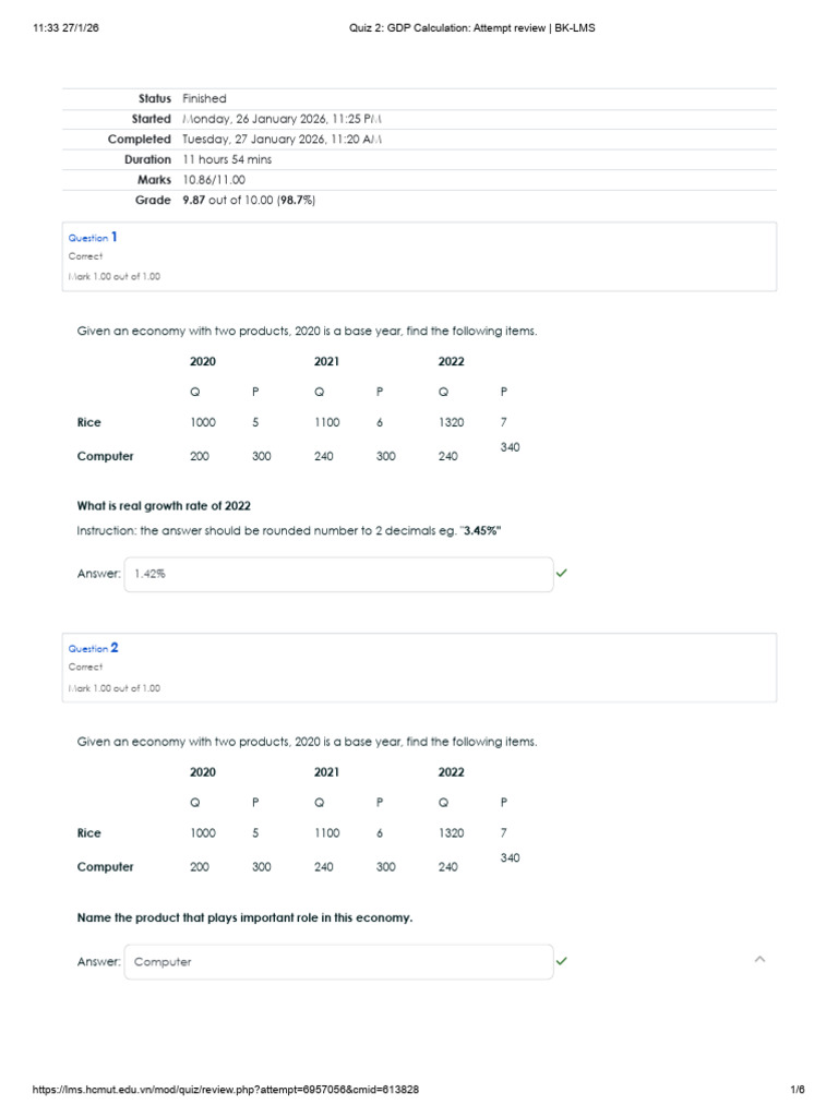 Quiz 2_ GDP Calculation_ Attempt review _ BK-LMS _ Attempt 1 _ 9.86 ...