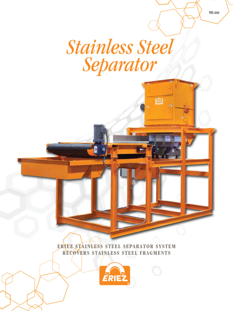 RB 200 Eriez Stainless Steel Separator | PDF | Stainless Steel | Steel