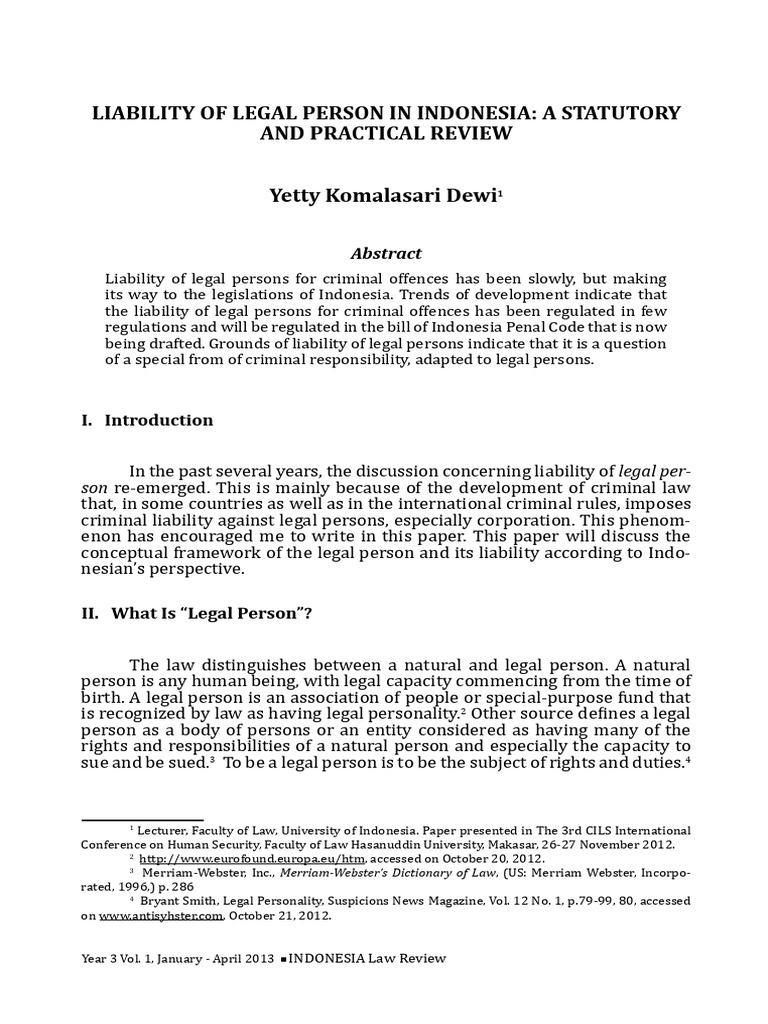 Liability of Legal Person | PDF | Crimes | Crime & Violence