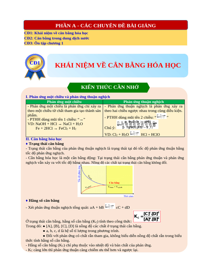 2024 - 2025. 11.1 Can Bang Hoa Hoc. TTB - in | PDF