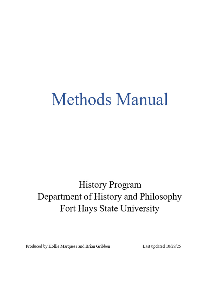 Historical Methods Manual | PDF | Primary Sources | Historiography