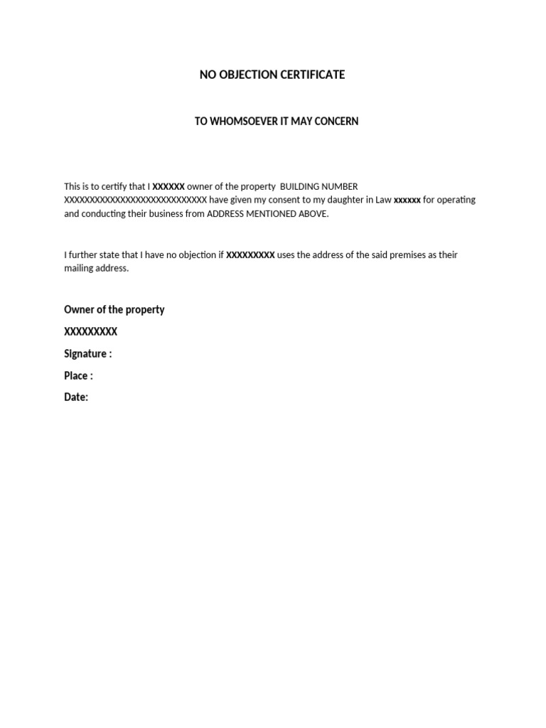 No Objection Certificate | PDF