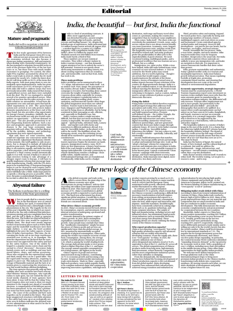The Hindu Editorial HD 29 01 2026 | PDF | Exports | China