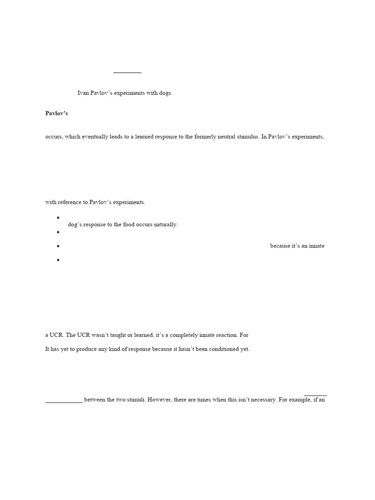 Classical Conditioning Theory of Learning | PDF | Classical ...