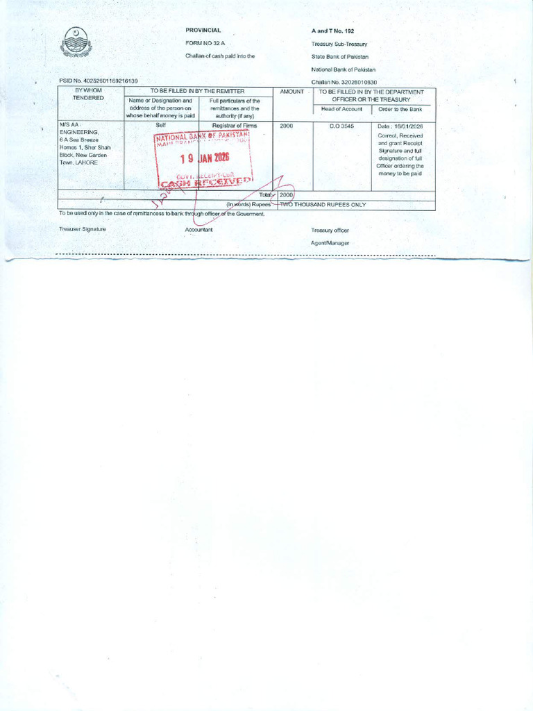Fee Challan | PDF