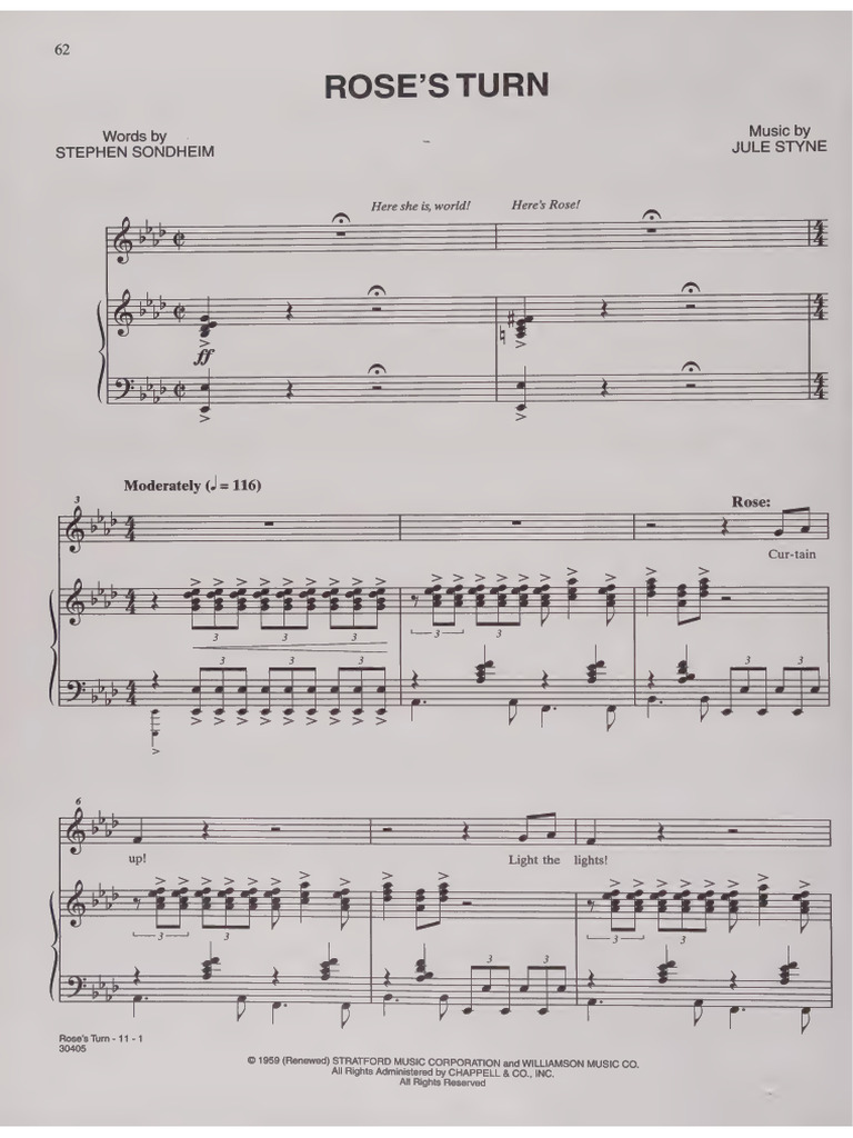 Rose's Turn Score | PDF