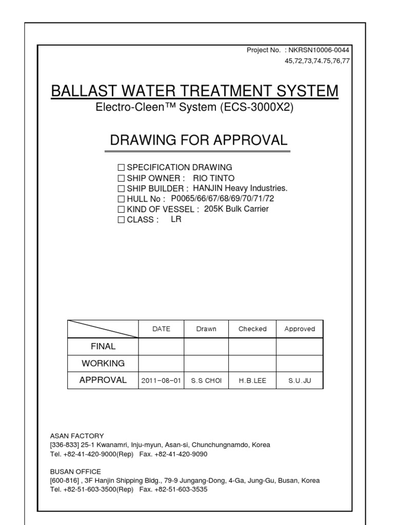 Ballast Water Treatment System (BWTS) - 1 of 2 | PDF | Transport | Science