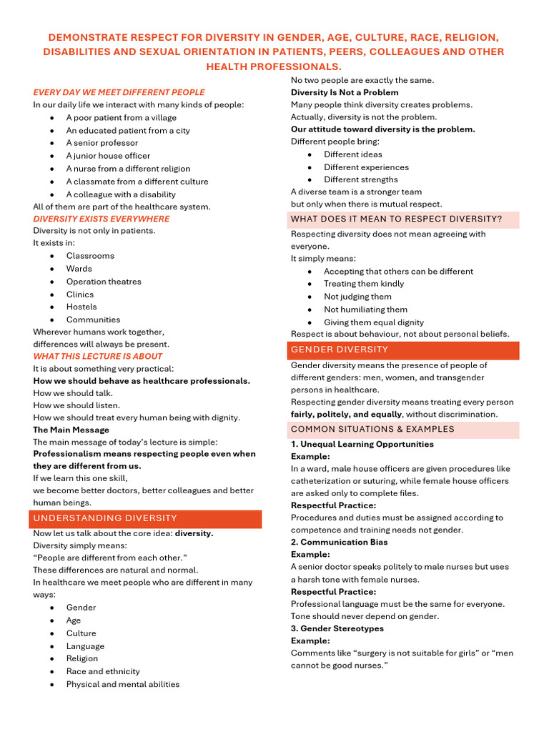 Demonstrate respect for diversity in gender | PDF | Gender | Gender Studies