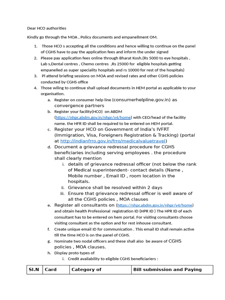 Instruction To HCOs Onboarding To HEM Portal | PDF | Medical Procedures
