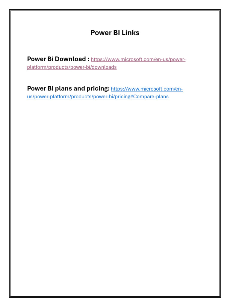 Power BI Links | PDF
