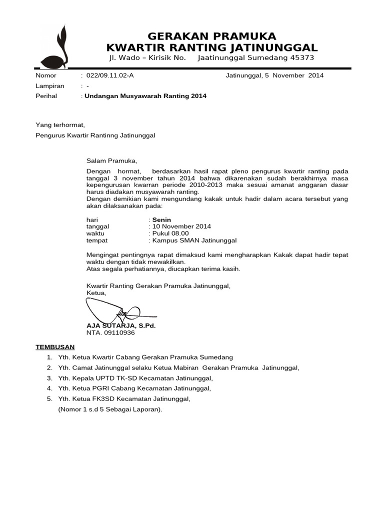 Undangan Musran 2014 Pengurus | PDF