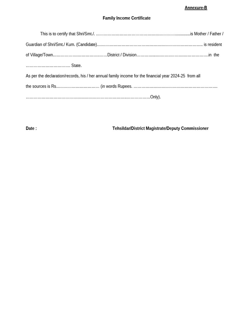Income Certificate | PDF