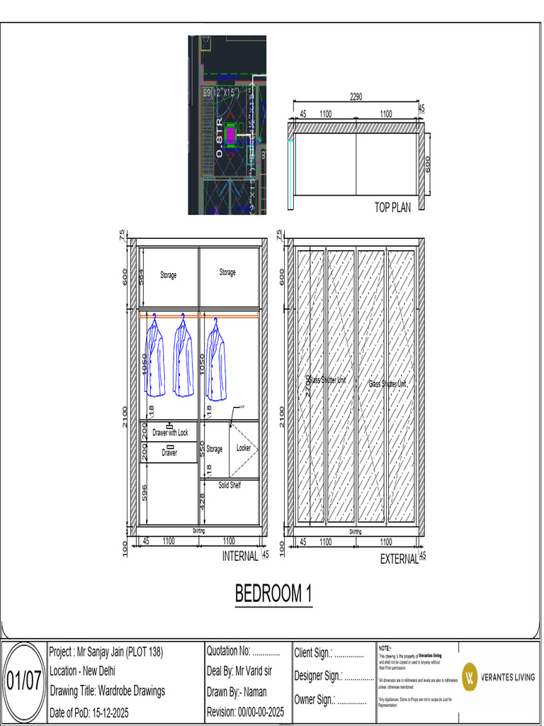 Plot 138 Wardrobes Drawings (WITH OPTION) | PDF | Furniture | Interior ...