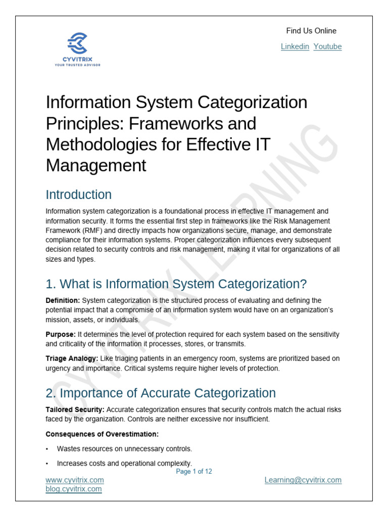 22+Information+System+Categorization+Principles+ Handsout | PDF ...
