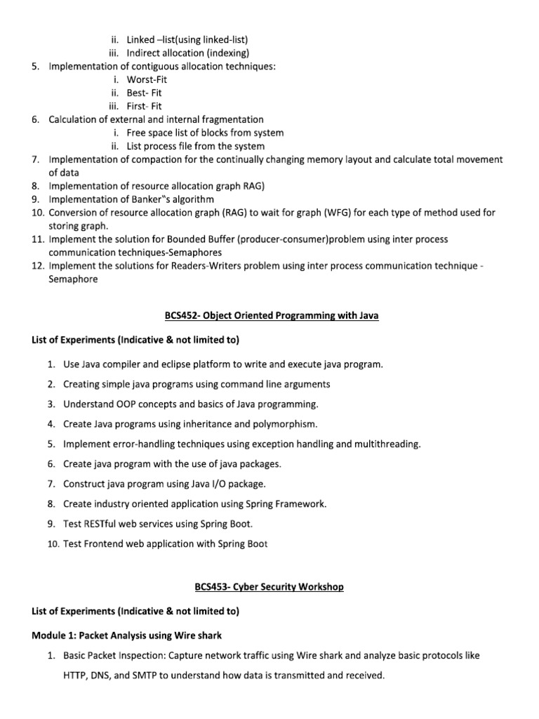 CyberSecurity Workshop Syllabus | PDF