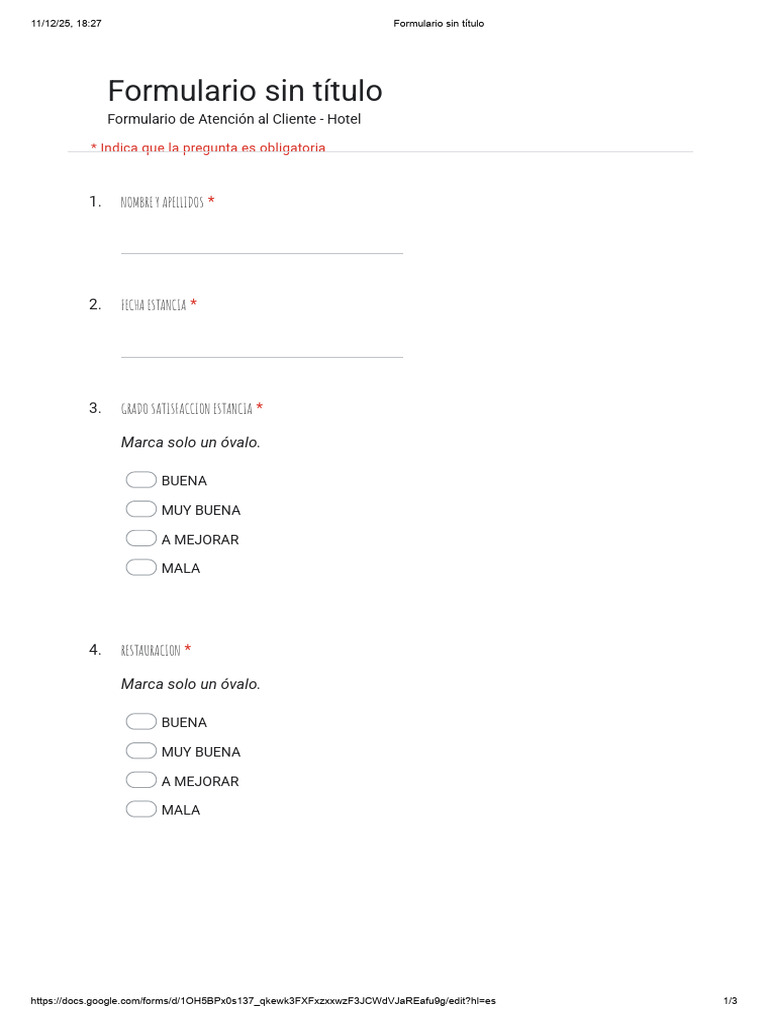 Formulario Sin Título - Formularios de Google | PDF