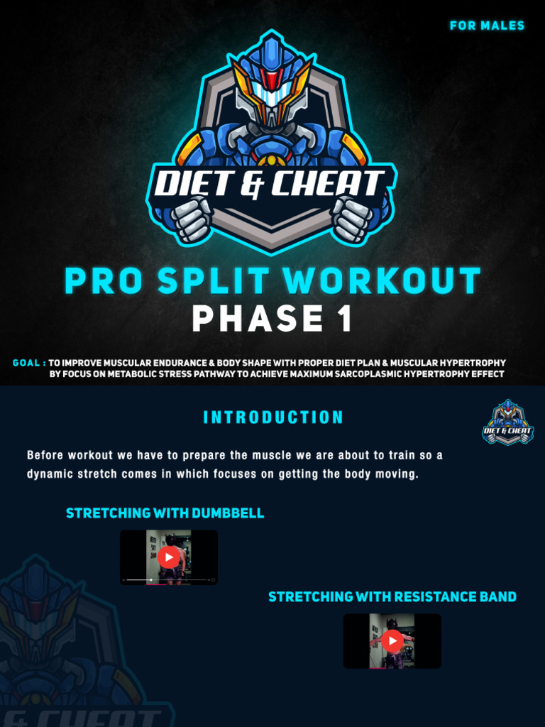 Pro Split Workouts for Males Phase 1 | PDF