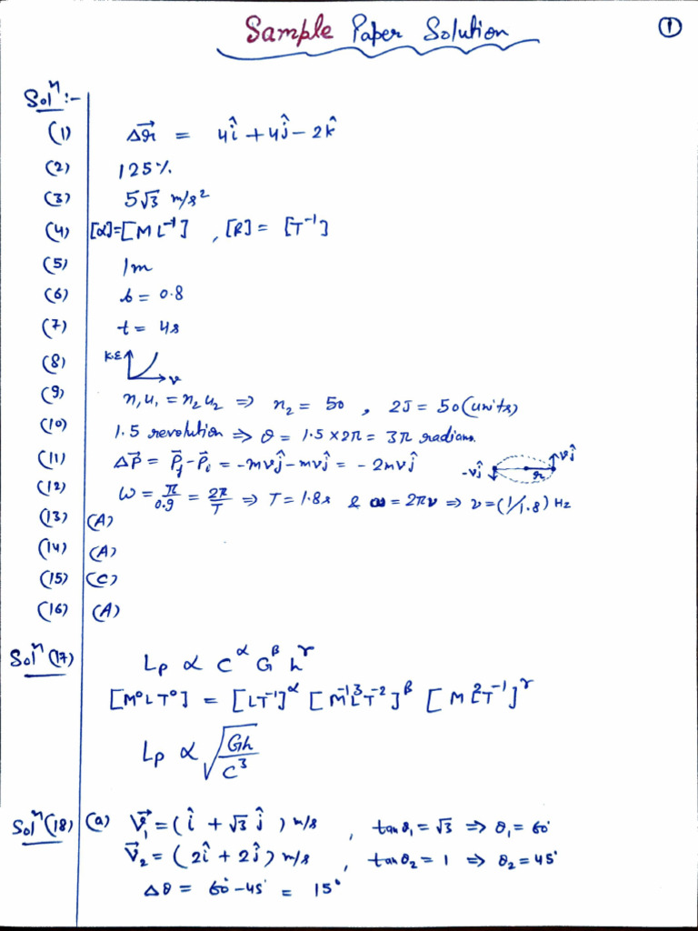 11 Phy HY Sample Paper Solution 2025 | PDF