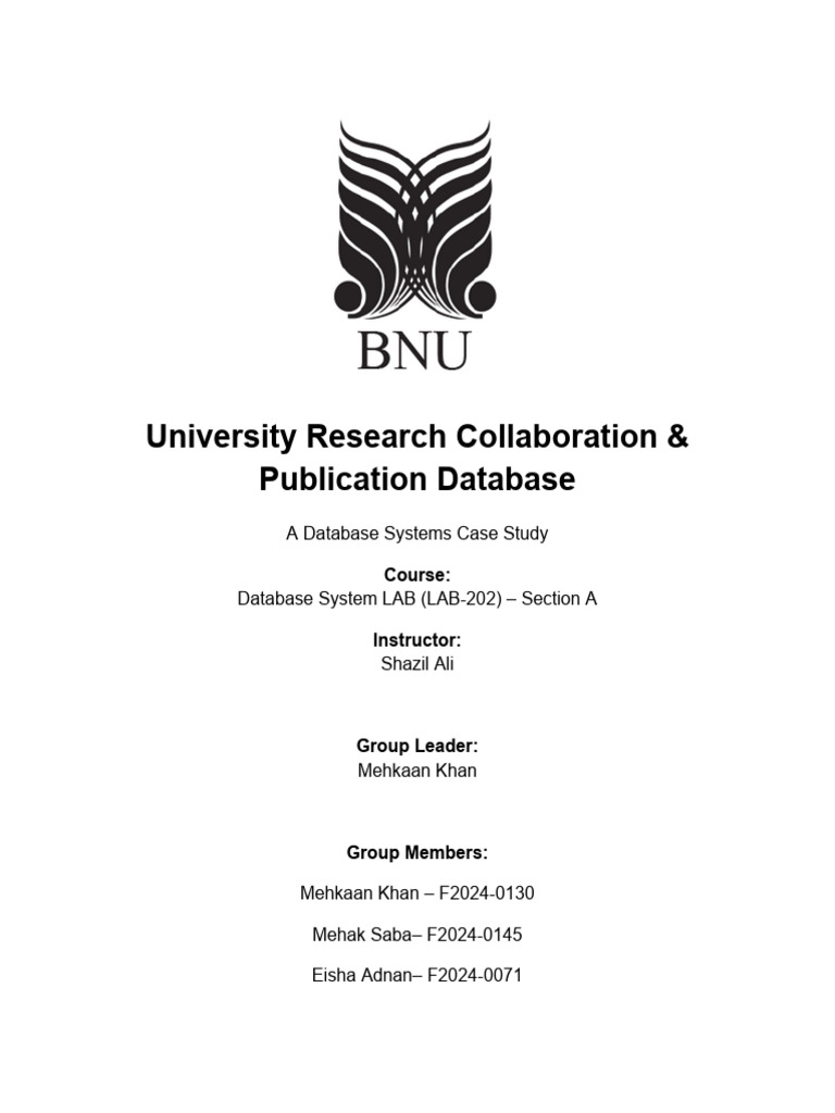 (REPORT) University Research Collaboration & Publication Database | PDF ...