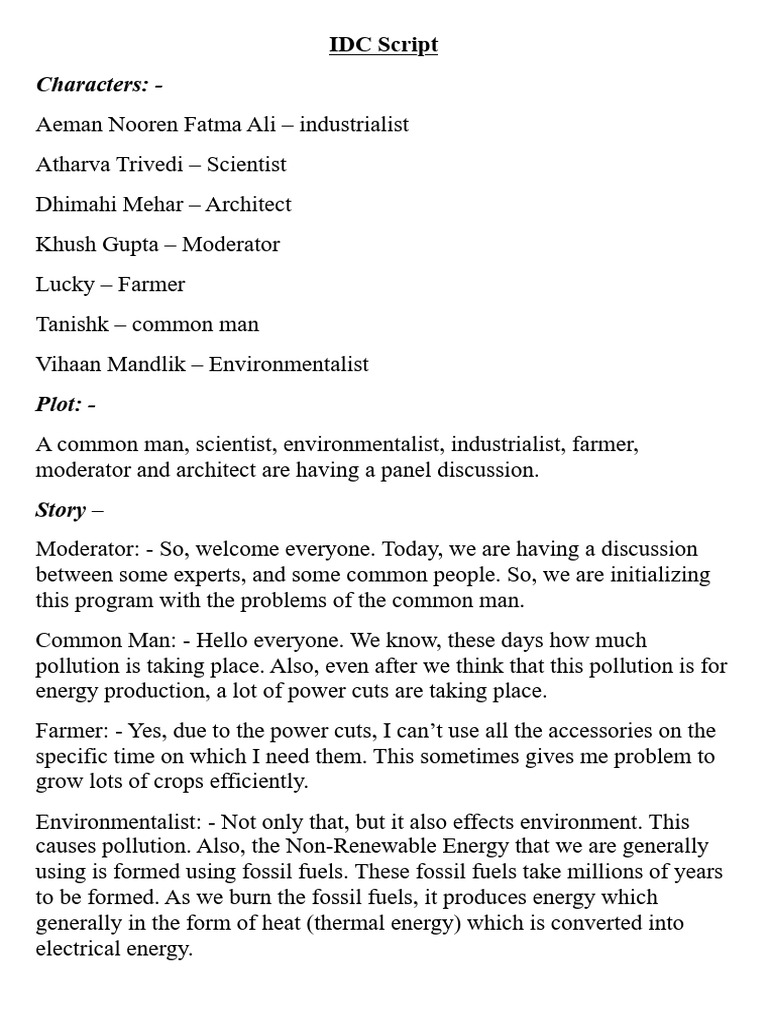 IDC Script.docx_20260118_220914_0000 | PDF | Energy Development ...