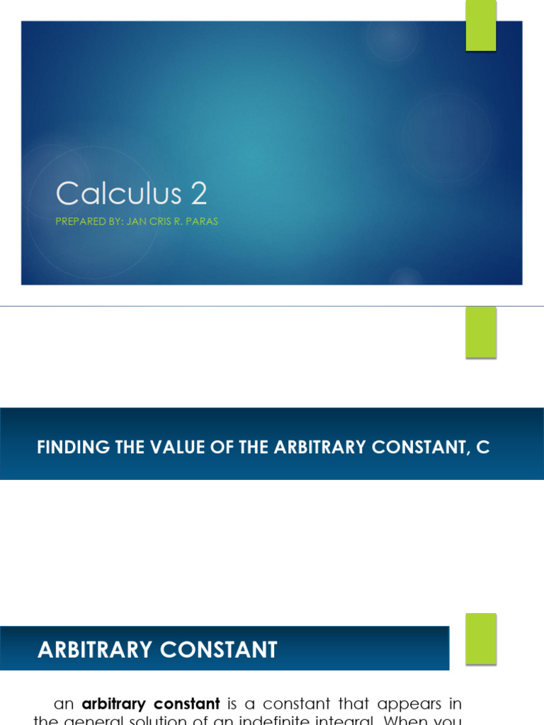2. Arbitrary Constant and Chain Rule | PDF | Integral | Algebra