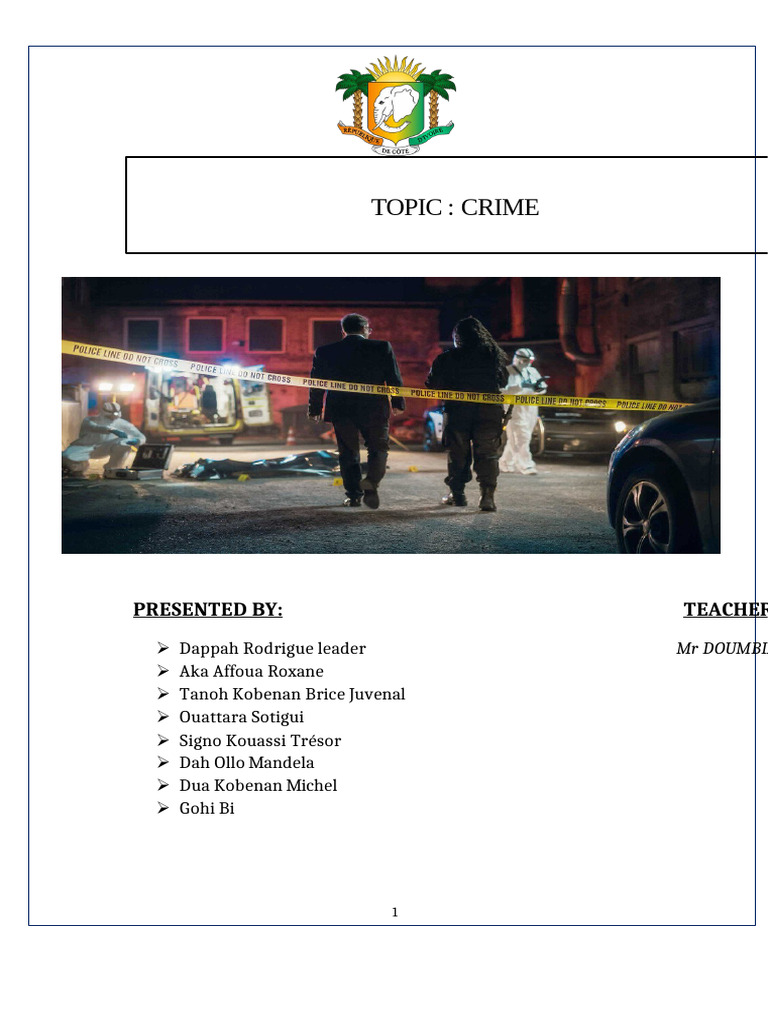 Crime Presentation PRINT READY | PDF | Crime & Violence | Crimes