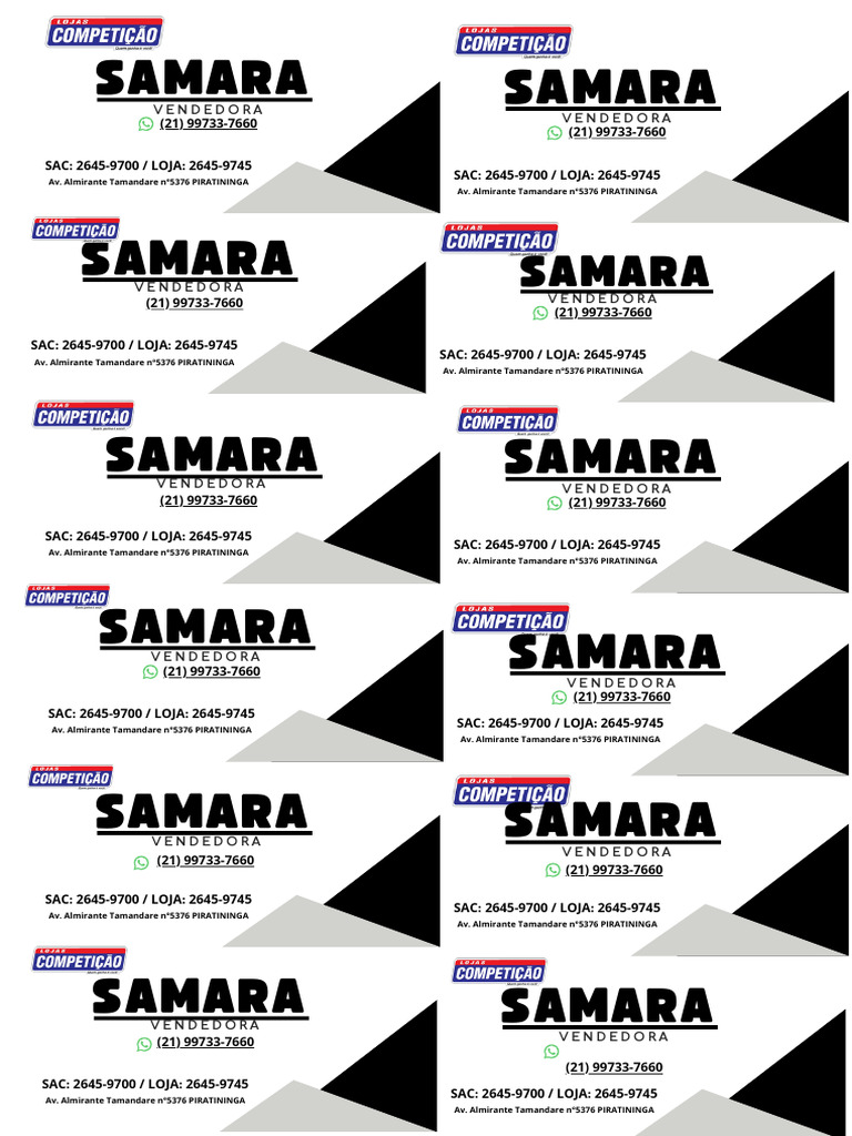 Cartão Samara | PDF