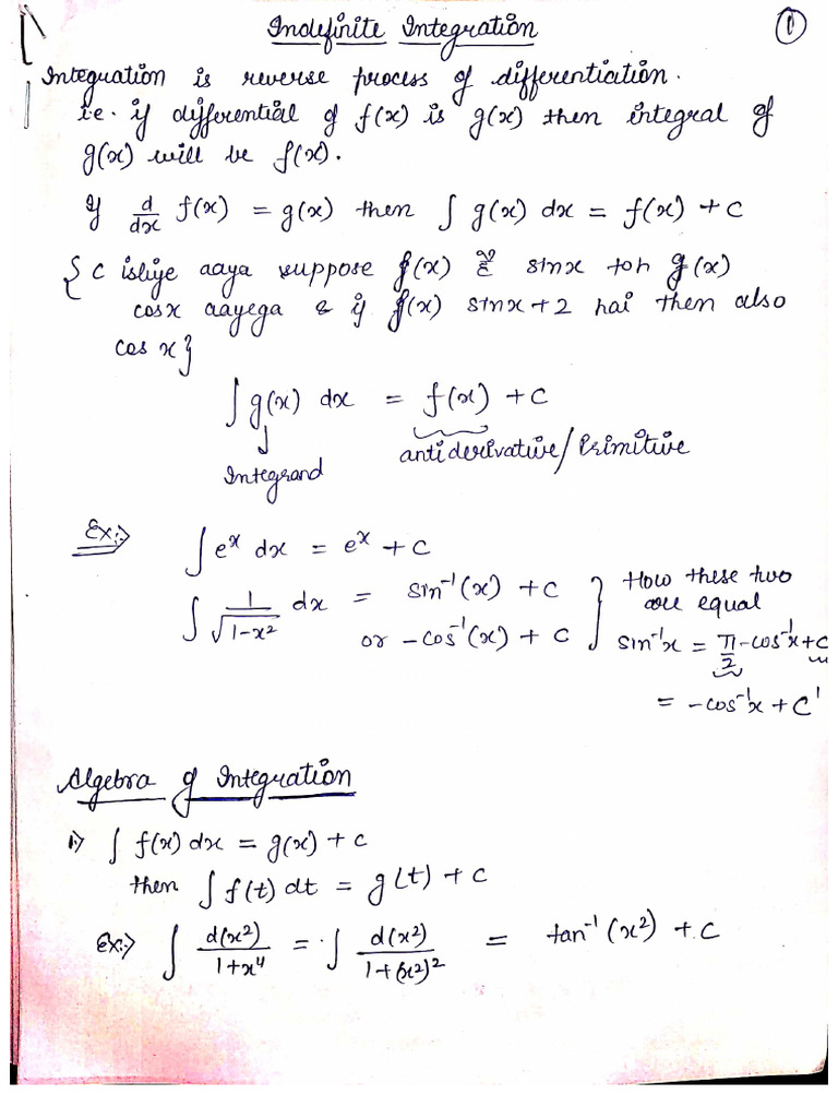 Indefinite Integration | PDF