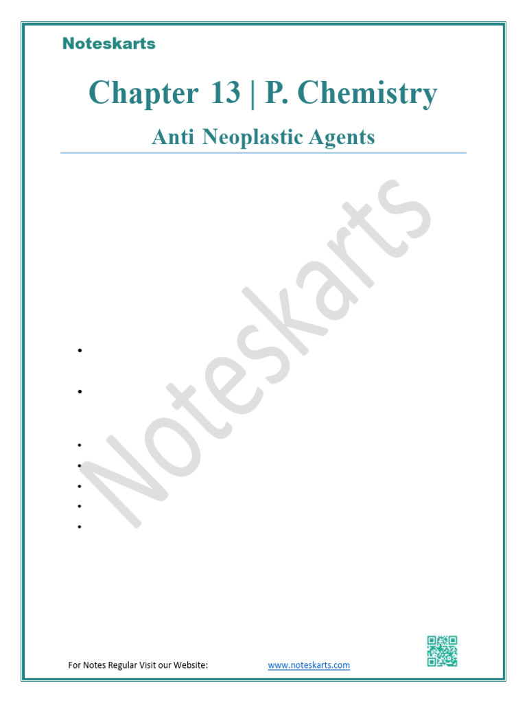 Chapter 13 Pharmaceutical Chemistry Complete Notes by Noteskarts Acc to ...
