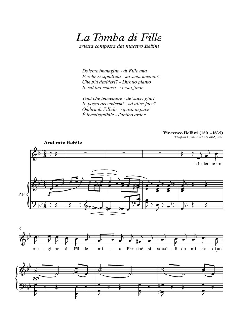 Dolente Imagine - Bellini | PDF