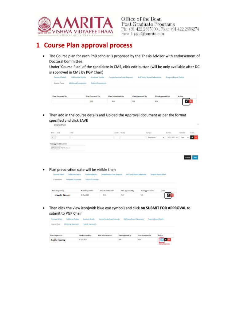 Course Plan Approval | PDF