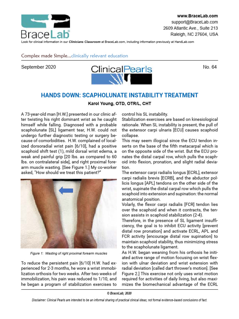 Scapholunate Instability Treatment | PDF | Anatomical Terms Of Motion ...