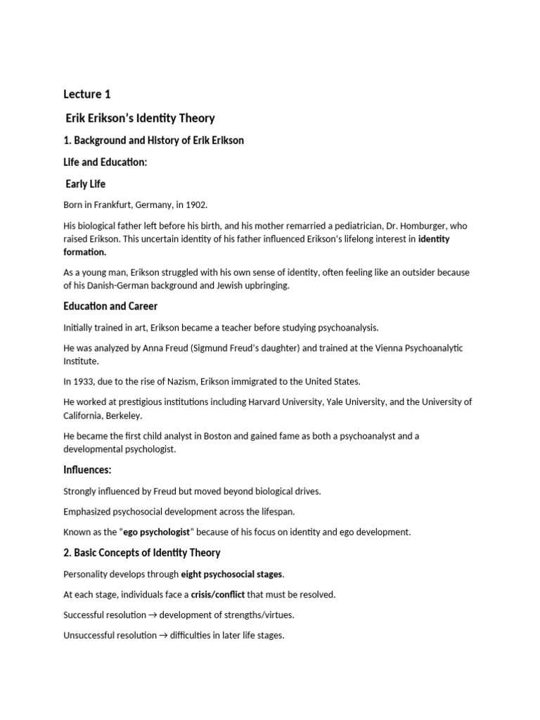 Erick Erickson | PDF | Psychoanalysis | Psychology