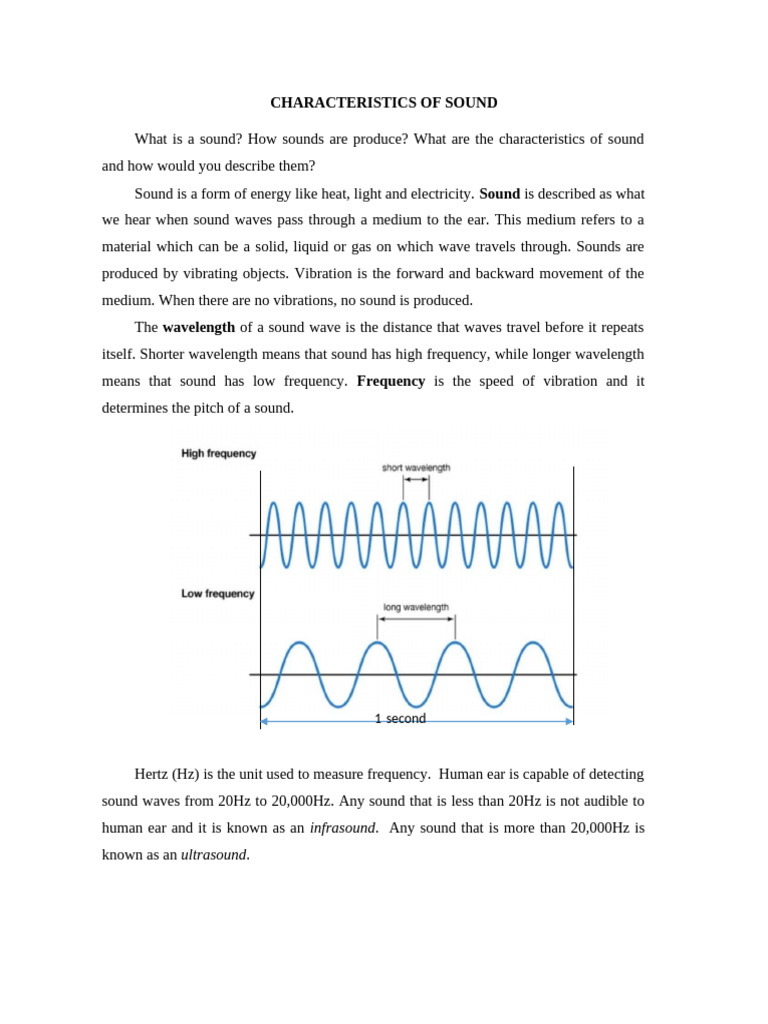 Characteristics of Sound Cuer&Friginal | PDF | Sound | Frequency