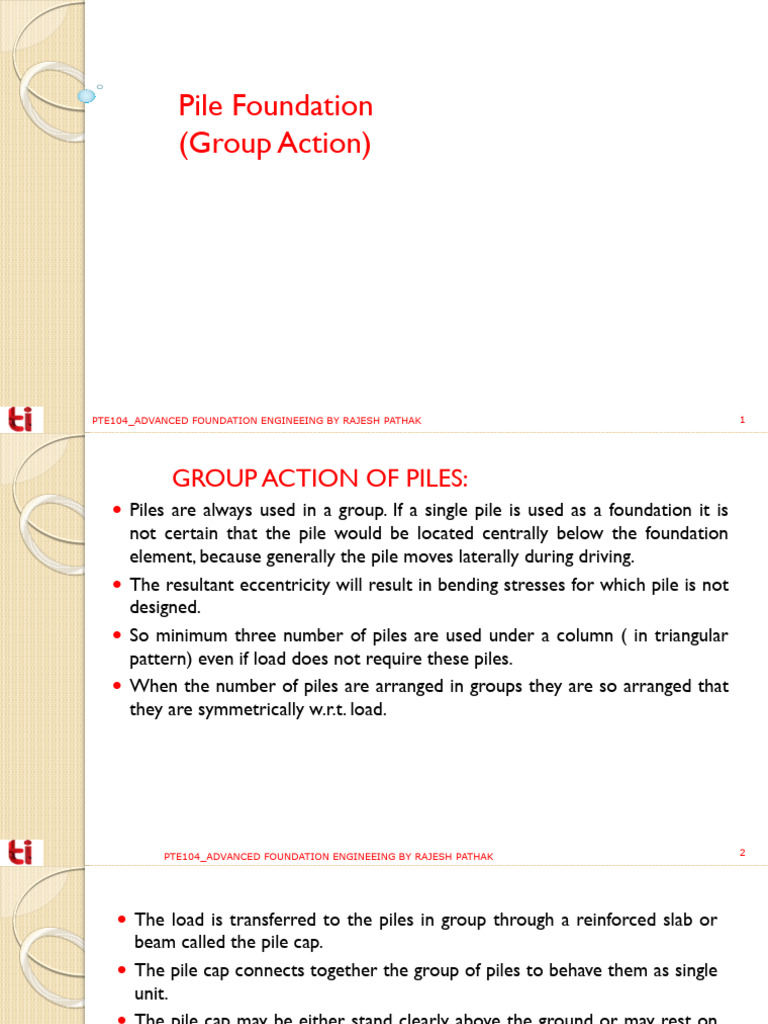 2_Pile foundation_GroupAction | PDF | Foundation (Engineering) | Civil ...