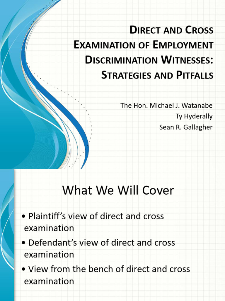 Direct and Cross Examination | PDF | Witness | Deposition (Law)