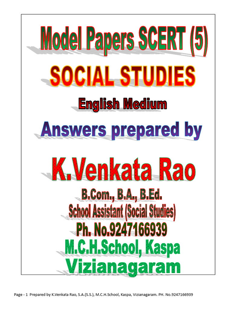 Social Model Papers SCERT (5) Answers by KVR | PDF | Political Parties ...