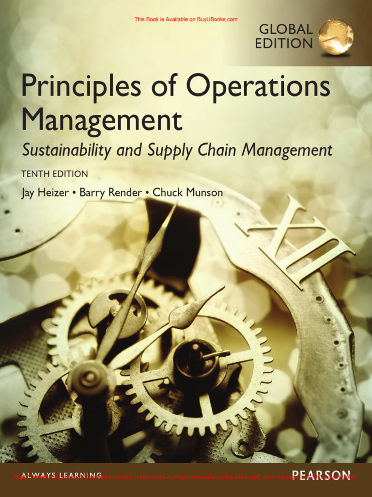 Principles of Operations Management Sustainability and Supply Chain ...