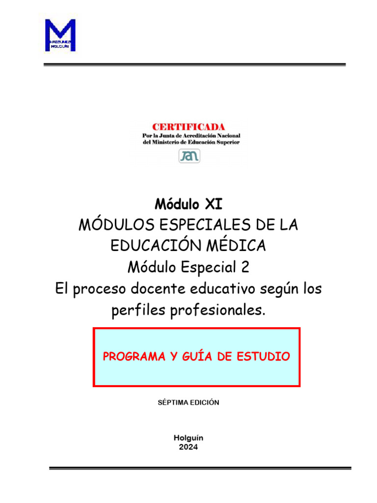 Guía Modulo Esp 2 Hlg 2024 | PDF | Maestros | Plan de estudios