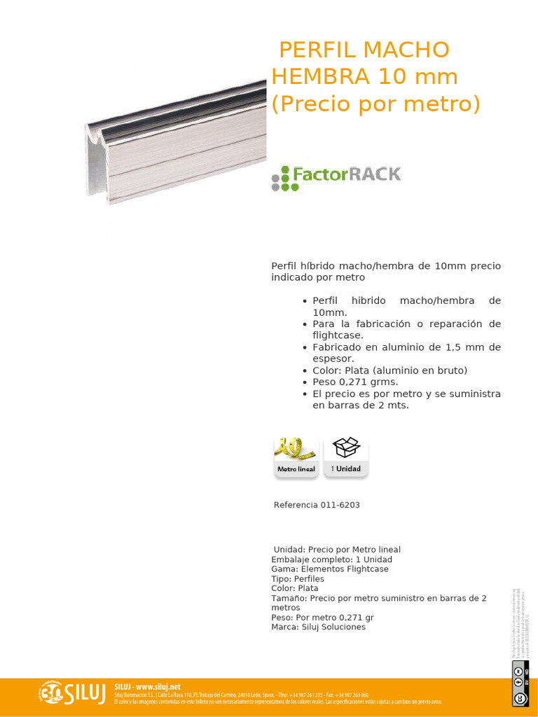 011-6203 Perfil Macho Hembra 10 MM Precio Por Metro | PDF | Creative ...