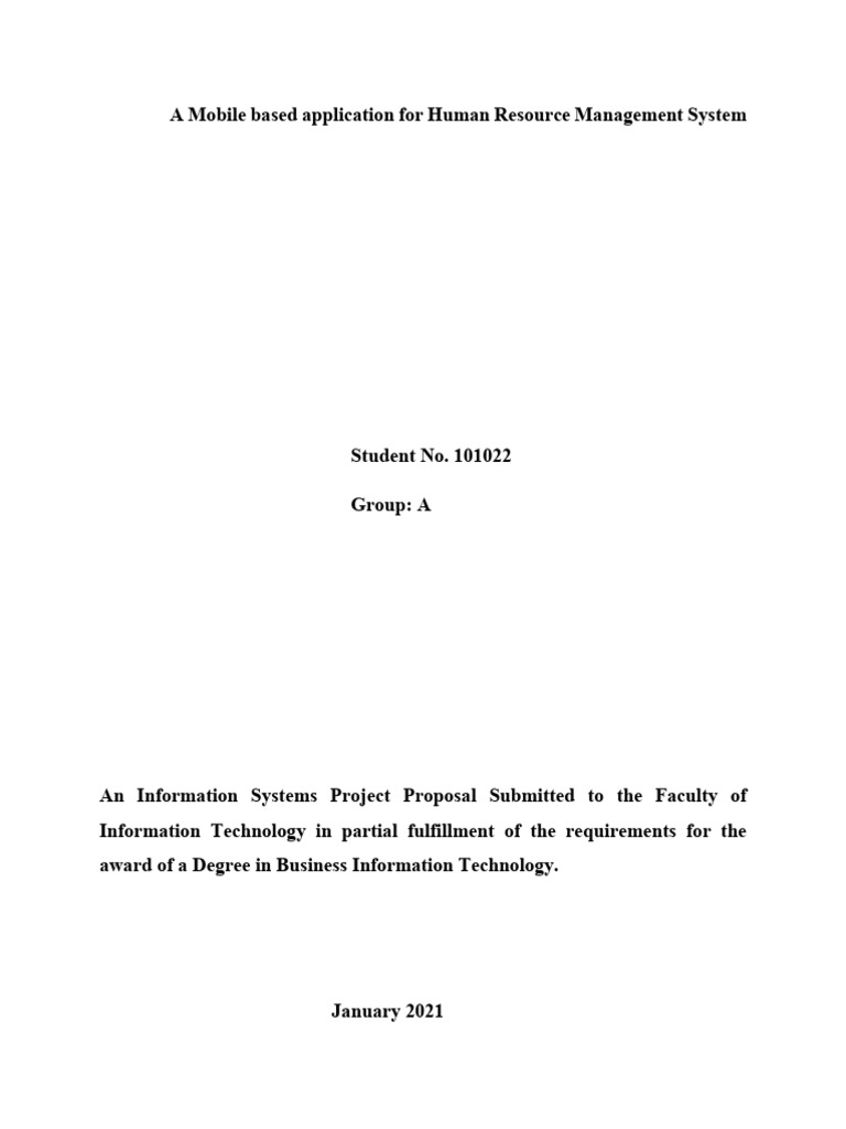 A Mobile Based Application For Human Resource Management System | PDF ...