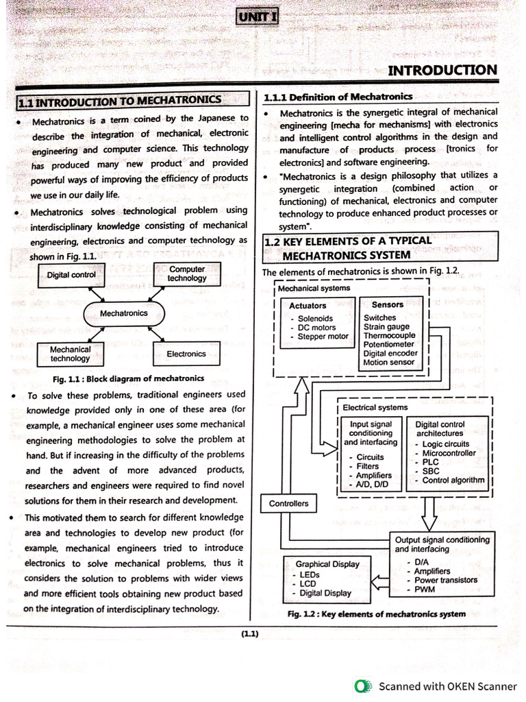 Module1 - Introduction To Mechatronics | PDF