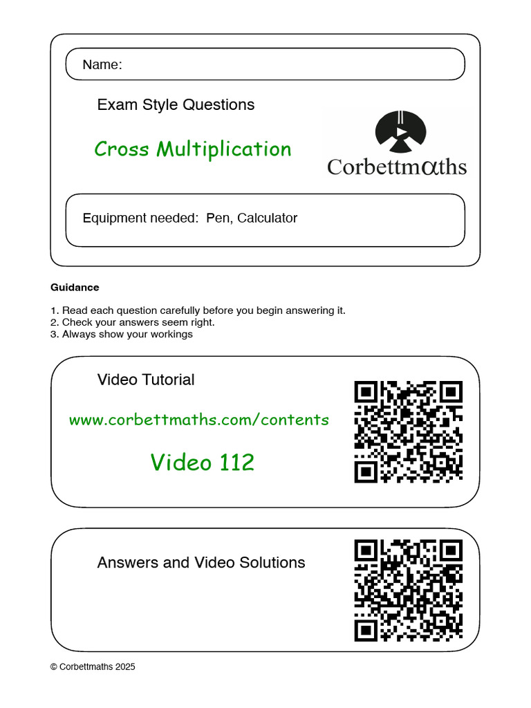 Cross Multiplication Practice Questions | PDF | Chess Theory | Chess