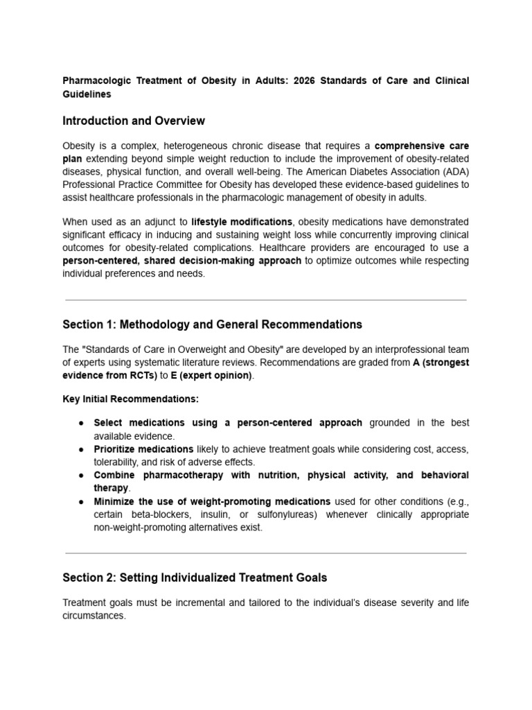 Guidelines Treatment of Obesity in Adults 2026 | PDF | Obesity ...