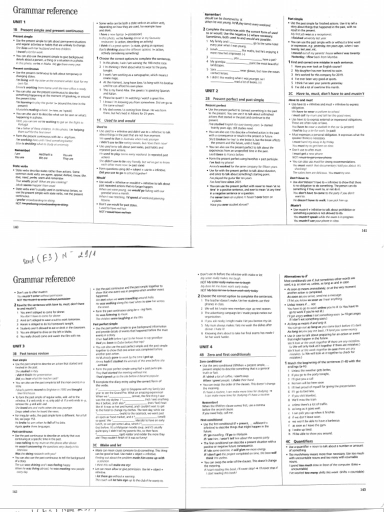 Grammar Reference. E3 | PDF