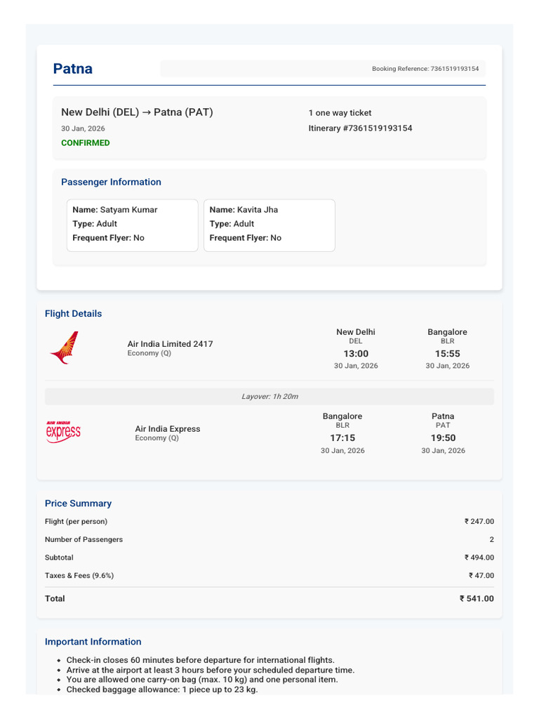 Your Flight Ticket Reservation | PDF | Transport | Aviation
