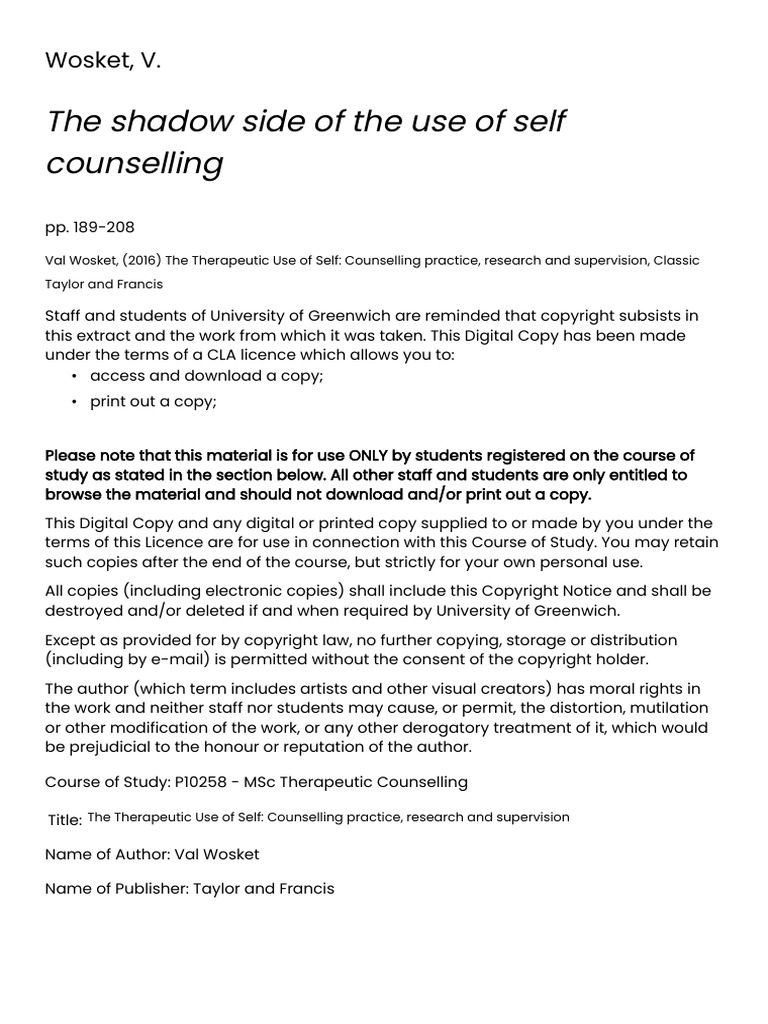 Wosket Chapter 8 Copy 10.58.15 | PDF | Shadow (Psychology) | Psychotherapy