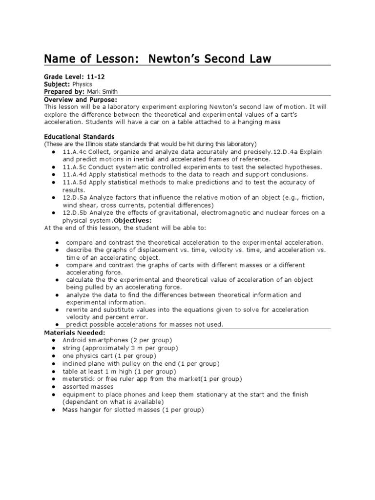 Newton's Second Law | Experiment | Force