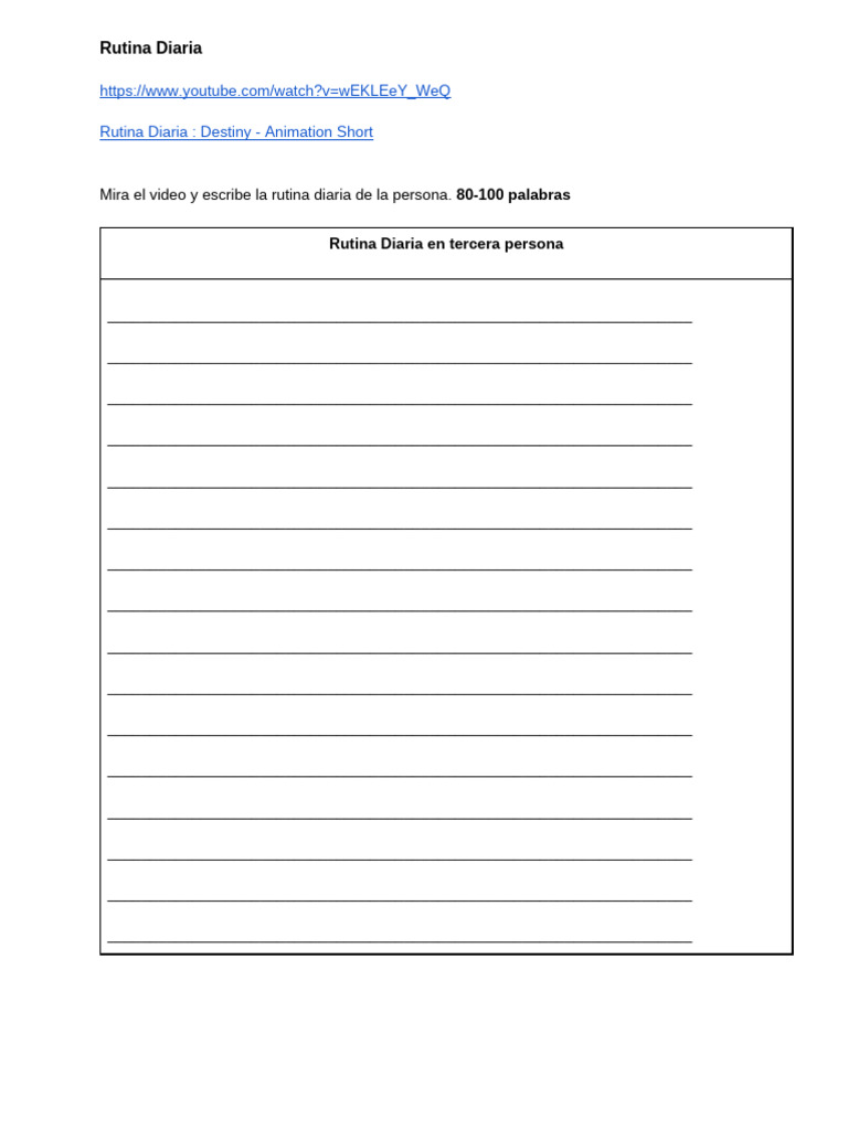 Rutina Diaria | PDF